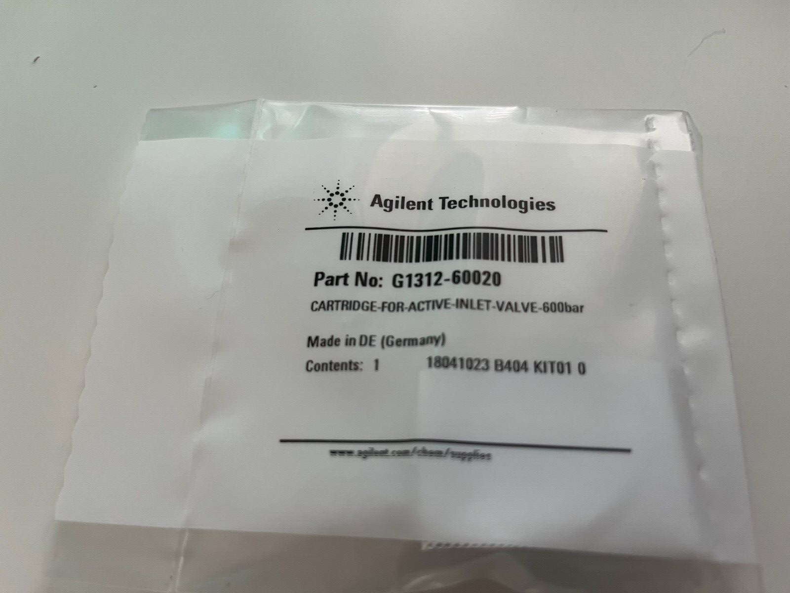 Agilent Active Inlet Valve Cartridge 600 bar for G1312B for sale online ...