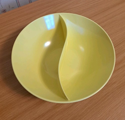 Vintage Marcrest Melmac Melamine Divided Serving Bowl Yellow Heavy Duty ...