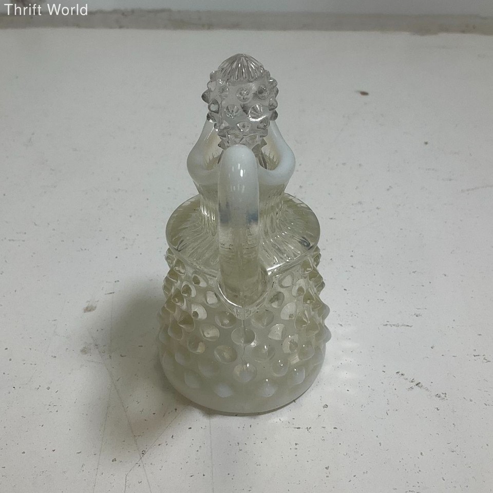 Vintage Fenton Moonstone Hobnail Cruet & Blue Hobnail Perfume Bottle w ...