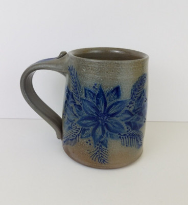 Eldreth Pottery Salt Glazed 5.75" Rare Tankard Stein Extra Lg Mug 1999 ...