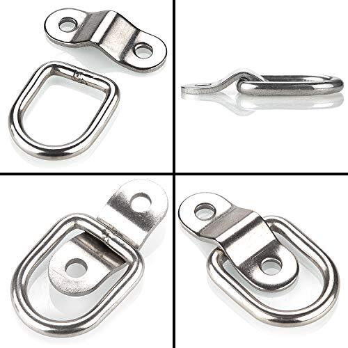 12 Pack Tie Down Rings with Mounting Bracket, Heavy Duty Stainless ...