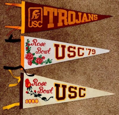 Lot 3: Vintage Rose Bowl 1979 1980 USC Trojans Football Pennants + | eBay