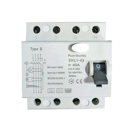 IEC 62423 30mA 40A RCD Type B RCCB Current Circuit Breaker EV Charging ...