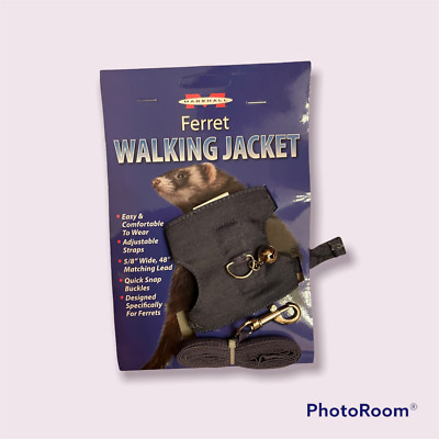 Marshall Pet Ferret Walking Jacket Harness Denim 5/8 X 48" With Lead ...