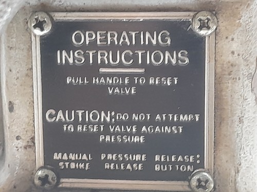 Oteco RR Reset Relief Valve Size 3” Relief Valve 1500/5000 No 1653 ...