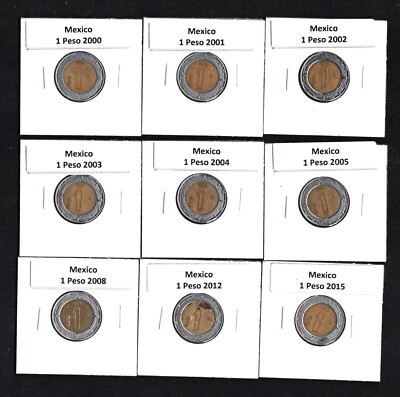 MEXICO 2000-2015 SET OF 9 1 PESO COINS | eBay