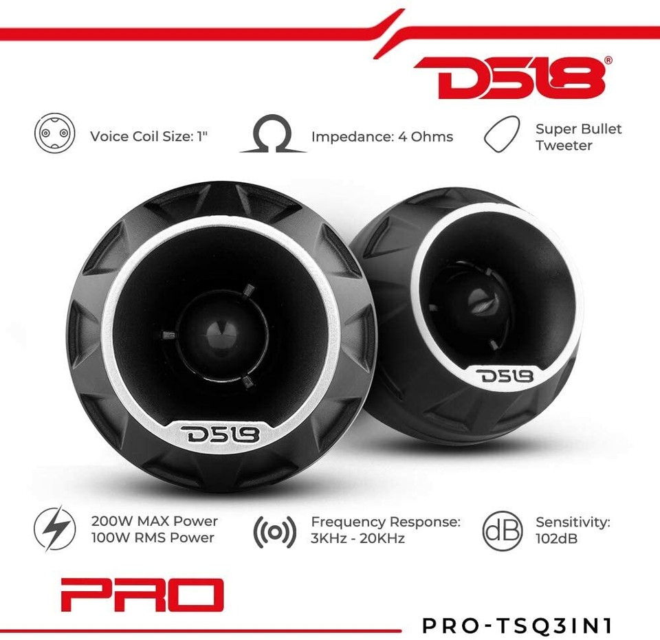 DS18 PRO-TSQ 4-Ohm 1" Surface Flush Angle High Compression Bullet ...