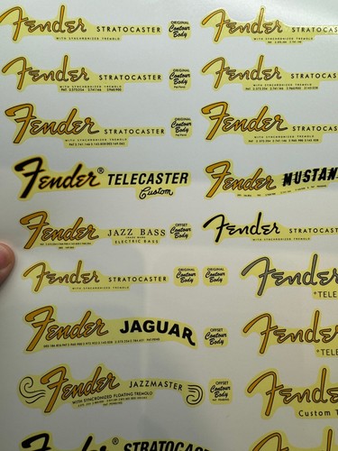 Full set !! Retro Waterslide Headstock Decals For FENDER STRAT TELE ...