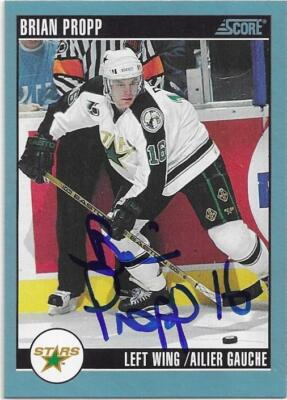 BRIAN PROPP Autographed Signed 1992-93 Score card #72 Minnesota North ...