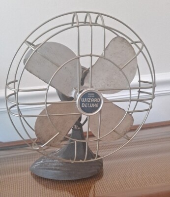 Vintage Wizard Deluxe 10" Portable Desk Table Fan | eBay