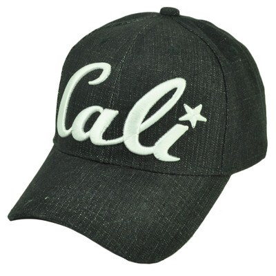 Cali California Republic 3D Logo Hat Cap Denim Curved Bill Adjustable ...
