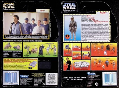 STAR WARS CARD BACK Lot of 2 Power of The Force Hoth Han Solo and Lobot ...