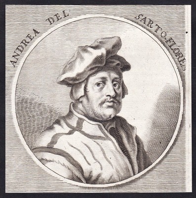 Andrea Del Sarto Maler Italian Painter Engraving Portrait 1680 | eBay