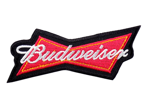 BUDWEISER EMBROIDERED PATCH IRON/SEW ON 4" x 1-7/8" BEER ANHEUSER ...