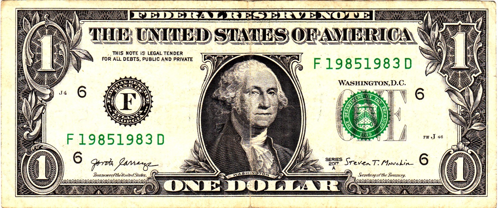 $1 2017A Fancy Serial F19851983D BIRTHDAY YEAR NOTE | eBay