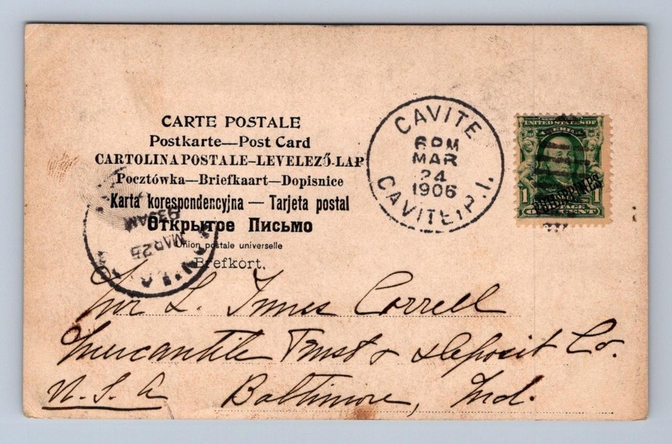 RPPC 226 STAMP CAVITE PHILIPPINES BALTIMORE MD REAL PHOTO POSTCARD ...