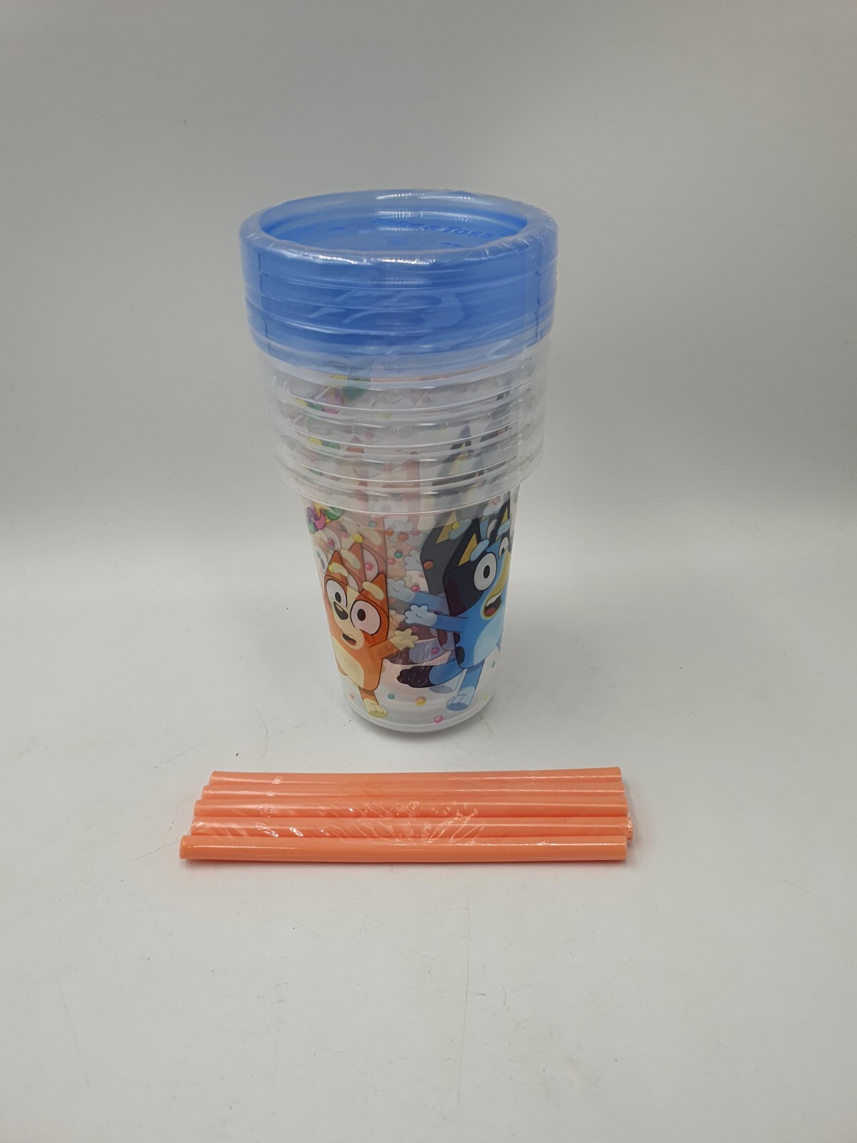 Take & Toss Bluey And Bingo 5 Pack Reusable Cups With Straws | eBay