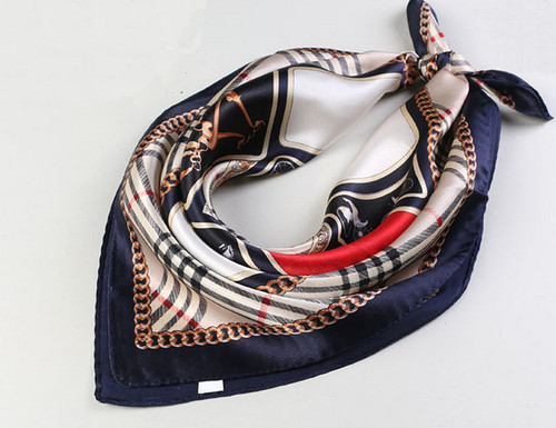 100% Silk 20" small Square Scarf Women neckerchief Wrap plaid blue red ...