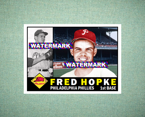 Fred Hopke Philadelphia Phillies 1960 Style Custom Baseball Art Card | eBay
