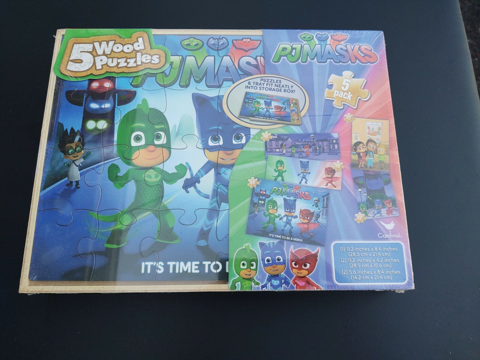 New Sealed PJ Masks 5 Wood Puzzles in Wooden Storage Box | eBay