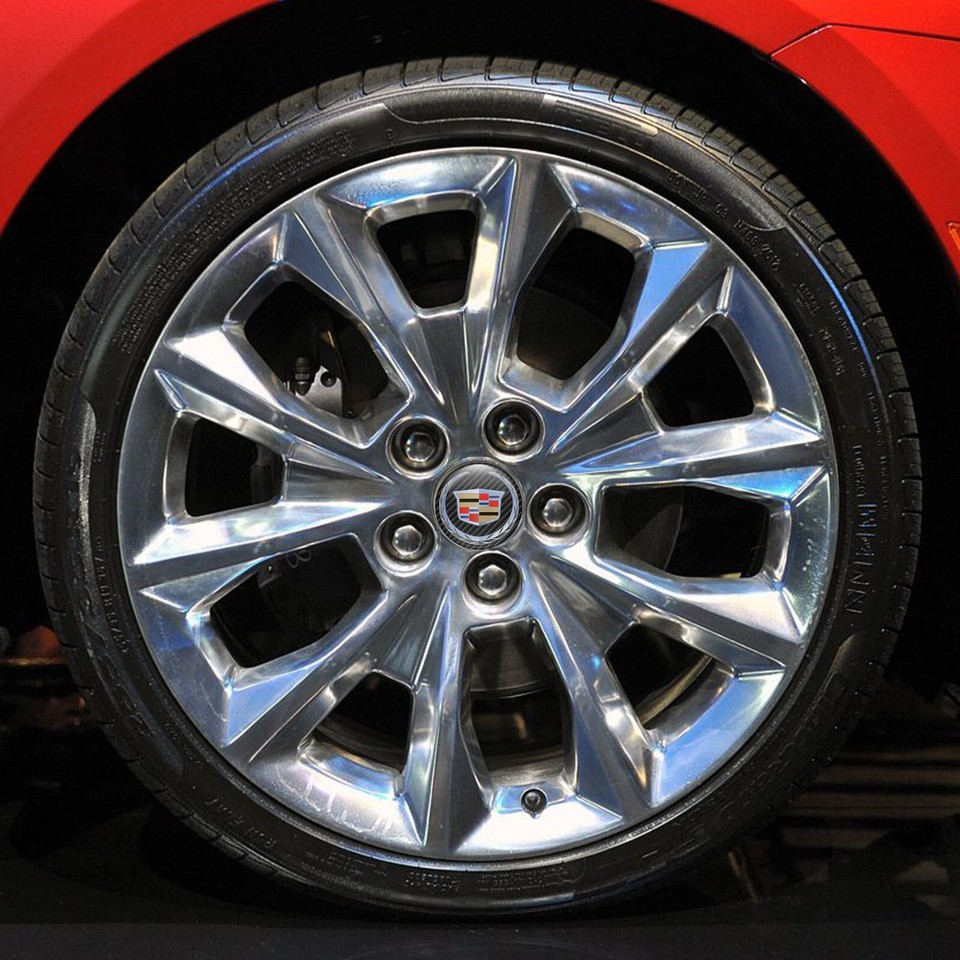 4x Center Wheel Cap Decals Silicone Cadillac Emblem Rims Logo Stickers ...