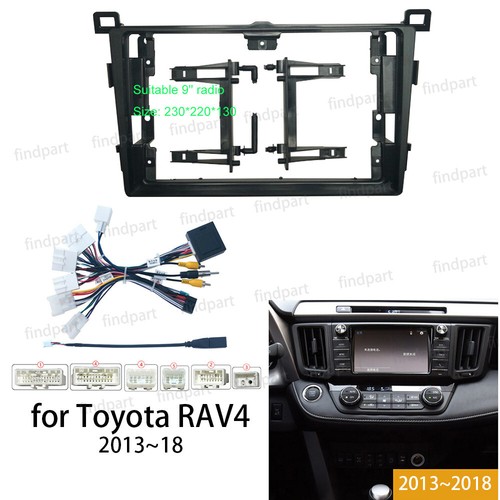 9'' Car Radio Stereo Frame Fascia Panel Trim w/Harness for TOYOTA RAV4 ...