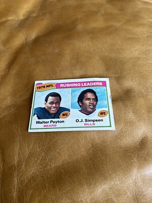 WALTER PAYTON O.J. SIMPSON 1976 NFL Rushing Leaders 1977 Topps #3 HOF ...