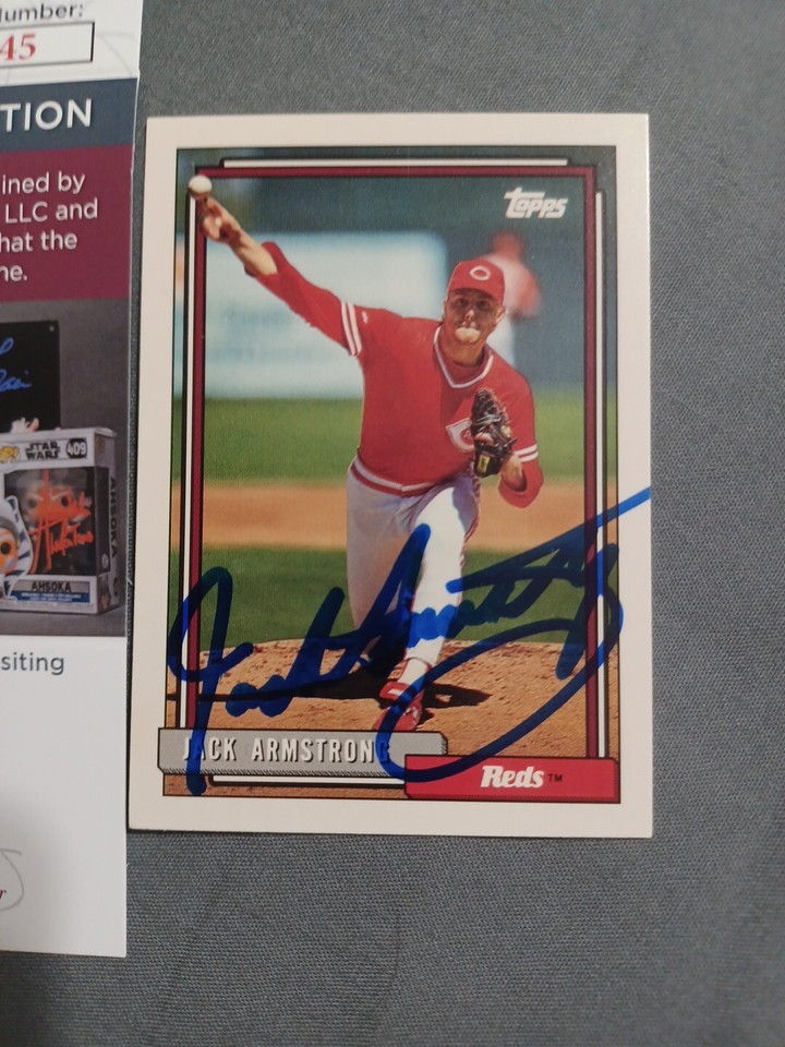 JACK ARMSTRONG 1992 Topps # 77 autographed signed card REDS 92 JSA AUTO ...