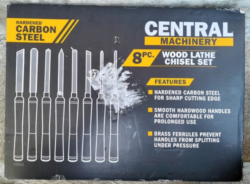 Central Machinery 8pc Wood Lathe Chisel Set COMPLETE Hardened Carbon ...