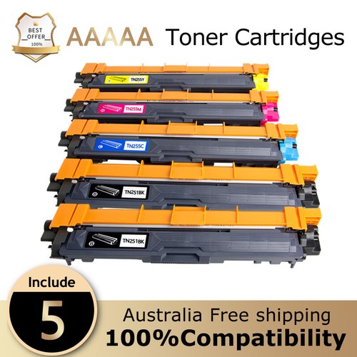 5 Toner cartridges TN-251 TN-255 for Brother MFC- 9140CDN MFC- 9335CDW ...