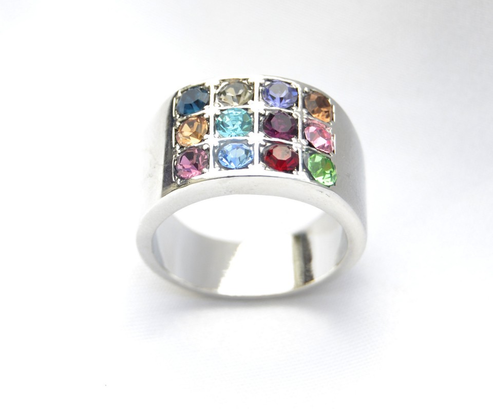 Hoshen Stones Ring 12 Bible Tribes of Israel Jerusalem Jewish size- us9 ...