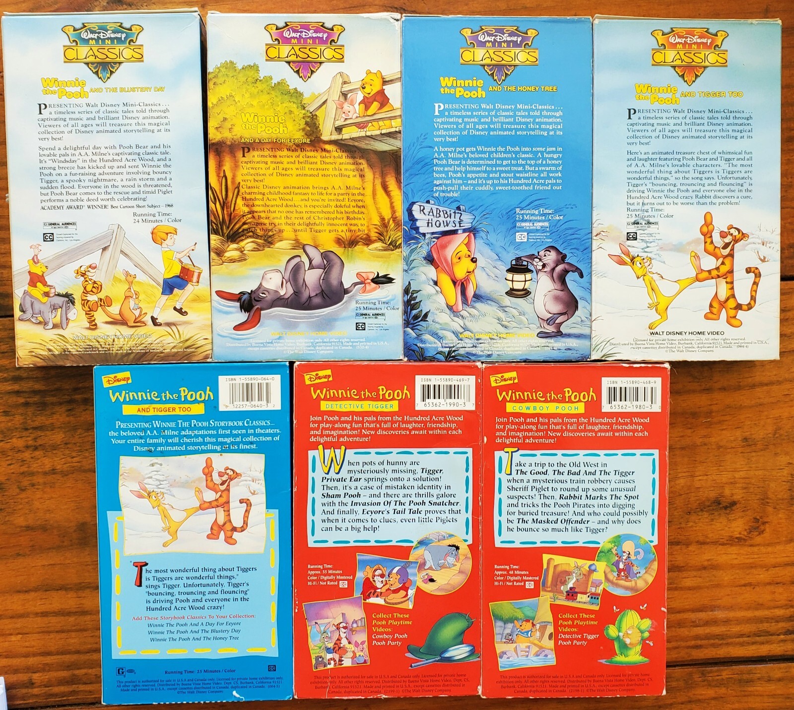 Lot of 7 Disney Winnie the Pooh Vintage VHS Tapes Classics, Storybook ...