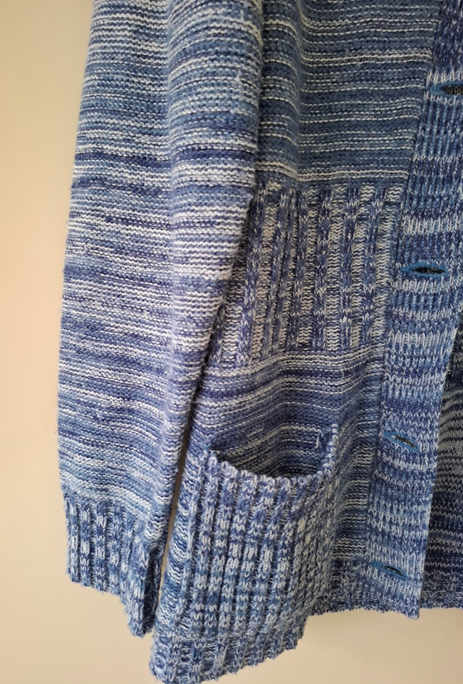 Ladies Vintage Blue Long Length Cardigan with Oversize Hood size 16 ...