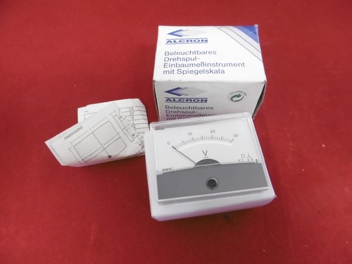 Alcron Acrometer 60 Beleuchtbares Drehspul-Einbaumeßinstrument 30 V NEU ...