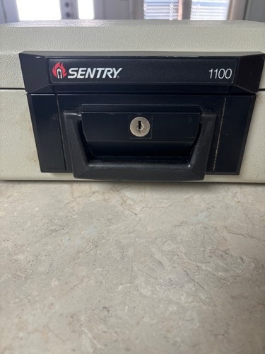 SENTRY 1100 Portable Safe / Fire Proof Lock Box WITH KEY 14" x 10" x 6 ...