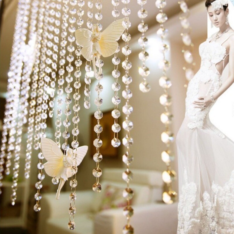 15 Strings Angel Crystal Glass Bead Curtain Glitter Porch Hanging ...