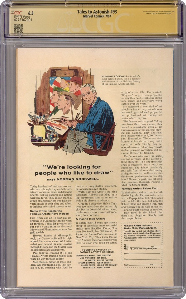 Tales to Astonish #93 CGC 6.5 SS Thomas 1967 4275362001 | eBay