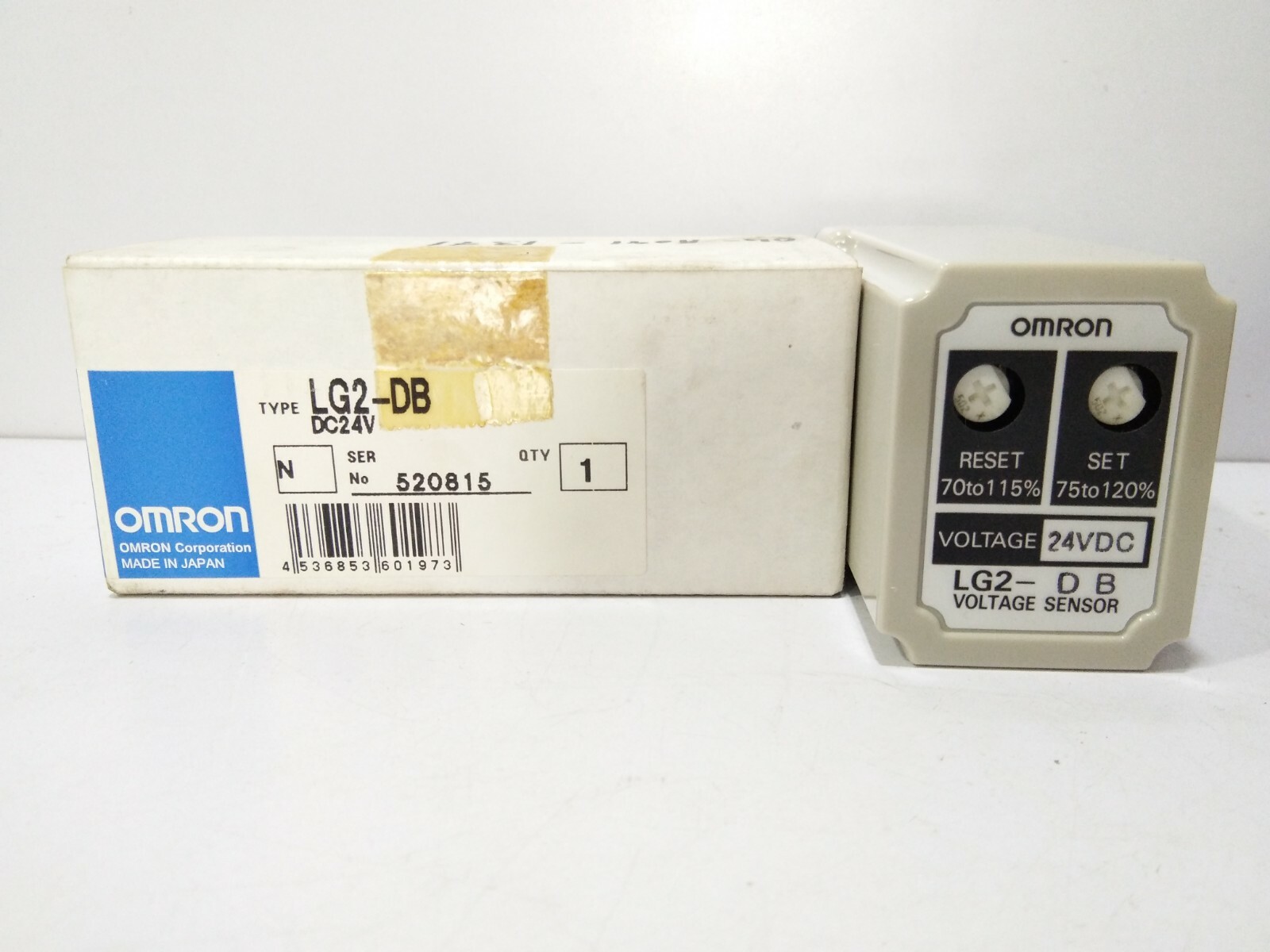 OMRON LG2-DB VOLTAGE SENSOR DC24V SET 75 TO 120% RESET 70 TO 115% LG2DB ...