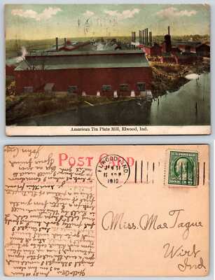 Elwood Indiana AMERICAN TIN PLATE MILL Postcard M88 | eBay