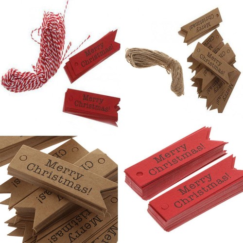Gift Wrapping Kraft Paper Tags Christmas Ornaments Xmas Hanging Gifts ...
