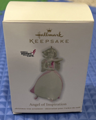 2011 Hallmark ANGEL OF INSPIRATION Breast Cancer PINK RIBBON Ornament ...