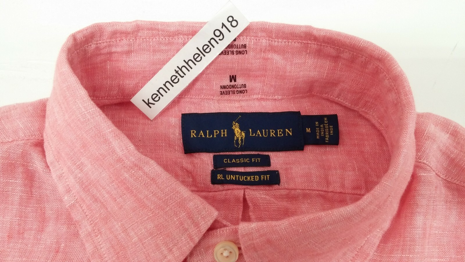 POLO RALPH LAUREN CLASSIC FIT LINEN SPORT LONG SLEEVE SHIRT MENS SIZE M ...