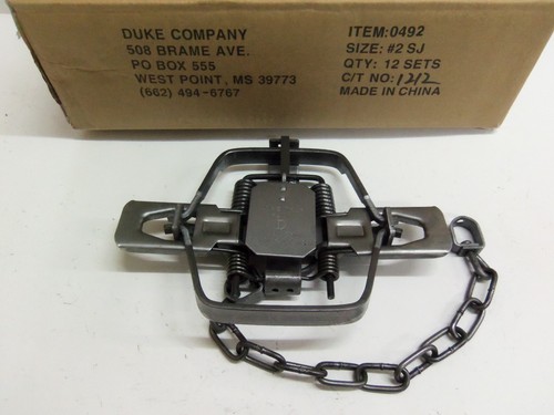 1 Duke # 2 Square Jaw Coil Spring Trap 0492 Coyote Bobcat Fox Lynx ...