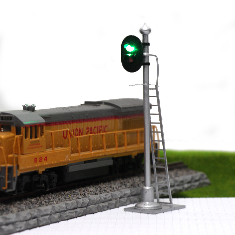 2pcs Model Railway Signals O Scale 1:43 Green Red Block Signal with ...