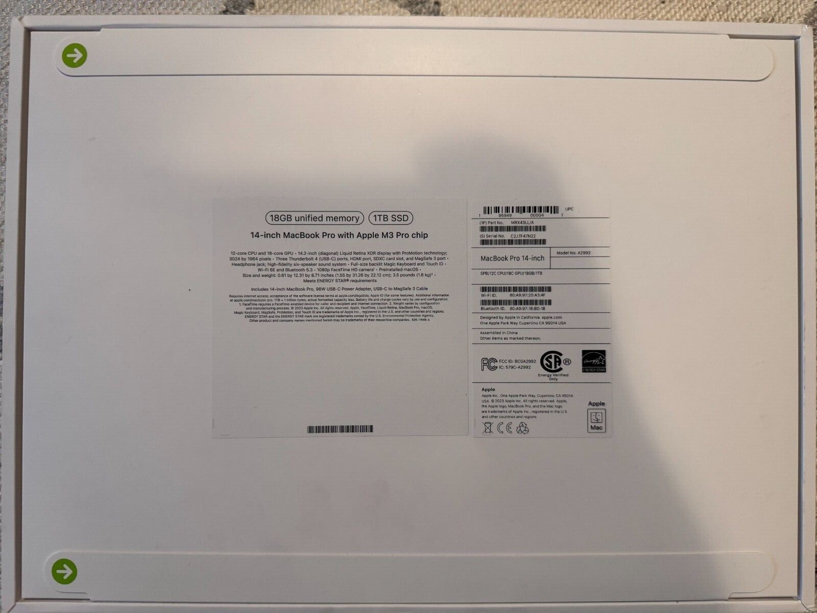 Apple MacBook Pro 14" (1TB SSD, M3 Pro, 18GB) Laptop - Space Black ...