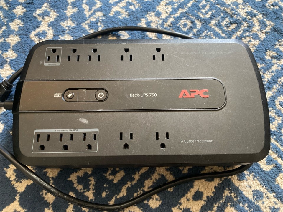 APC Back-UPS 750 BE750G 10-Outlet Battery Backup Surge Protector ...