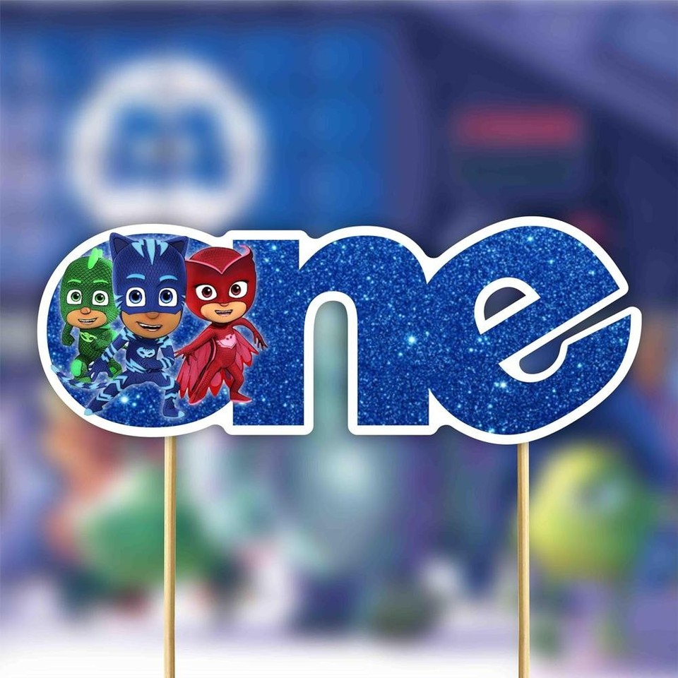 PJ Msk One Cake Topper Decoration Birthday Party – Catboy Owlette Gekko ...