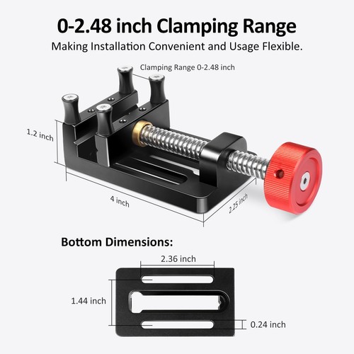Mini Drill Press Vise with Rubber Soft Jaws, 0-2.48" Clamping Range ...