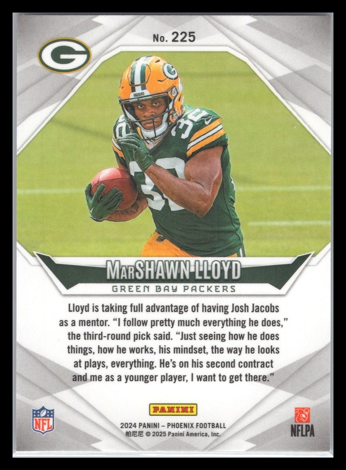 2024 Phoenix Football #225 MarShawn Lloyd Hyper RC Green Bay Packers | eBay