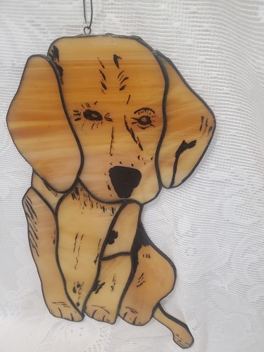 Handcrafted Golden LABRADOR Retriever STAINED GLASS Suncatcher 10 1/4 ...